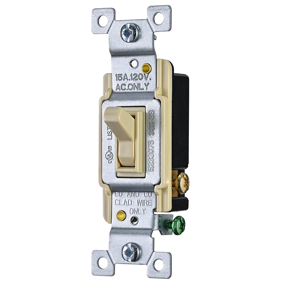 Adamax Faith 15 Amp 3-Way Toggle Switch Ivory, Pack of 10 - 345023 ...