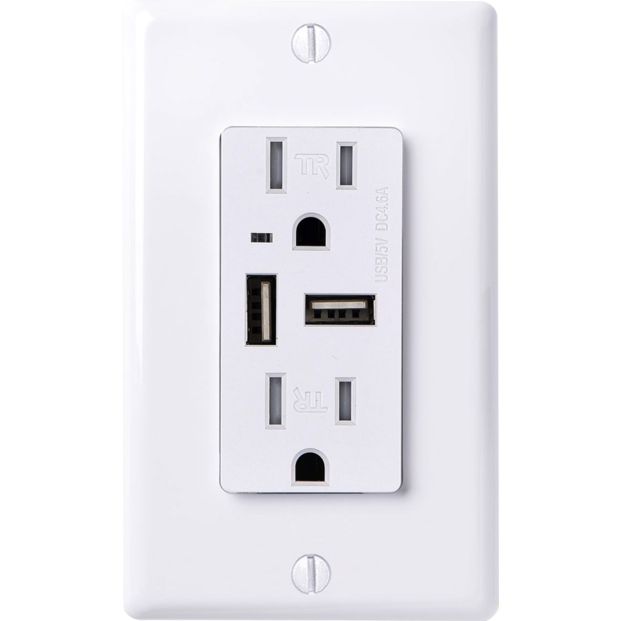 Faith 15 Amp USB Type A Receptacle White, Pack of 10, USB46-WH-10 ...
