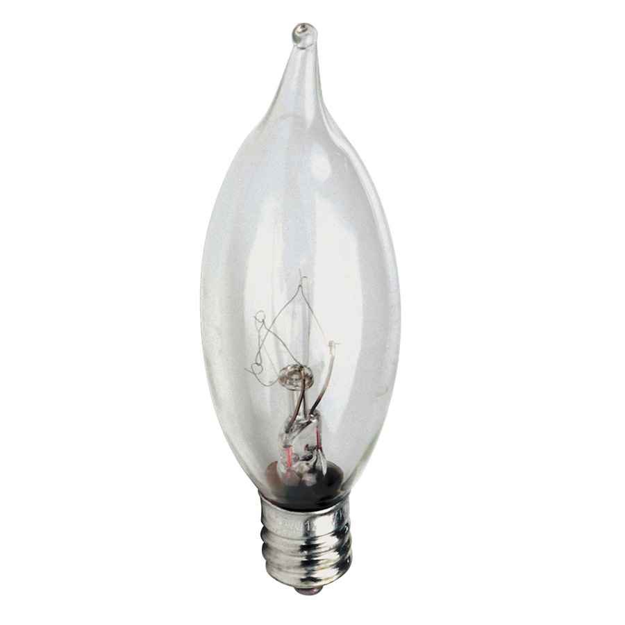 Feit Electric Flame Tip Incandescent Bulb 25W Clear Candelabra Base ...