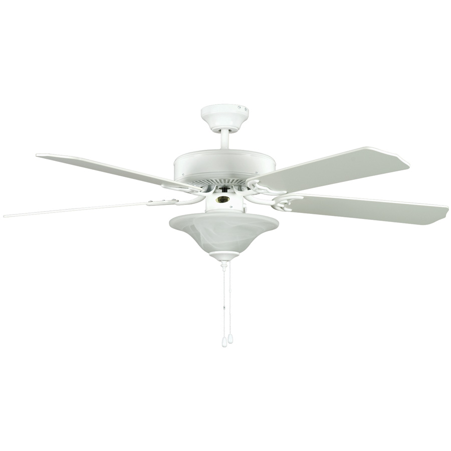 SunSet Lighting 52" 5-Blade Dual Mount Fan with LED Light Kit White ...