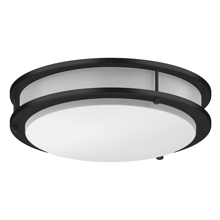 14-in LED Ceiling Fixture with Matte Black Trim
