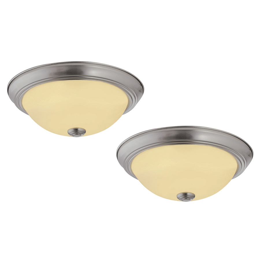 Design House Satin Nickle 11" LED Dome Light with Fineal Frosted Glass ...