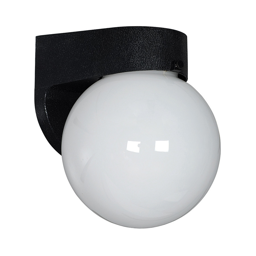Classic Lamp Parts Black Polycarbonate Globe Wall Fixture - 440305 ...