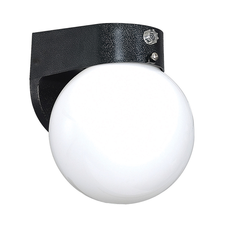 Classic Lamp Parts Black Polycarbonate Globe Wall Fixture with ...