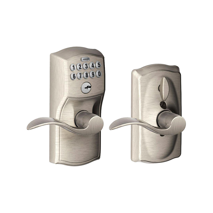 Schlage Electronic Keypad Entry Lever Satin Nickel - 563200 | Lowe's ...