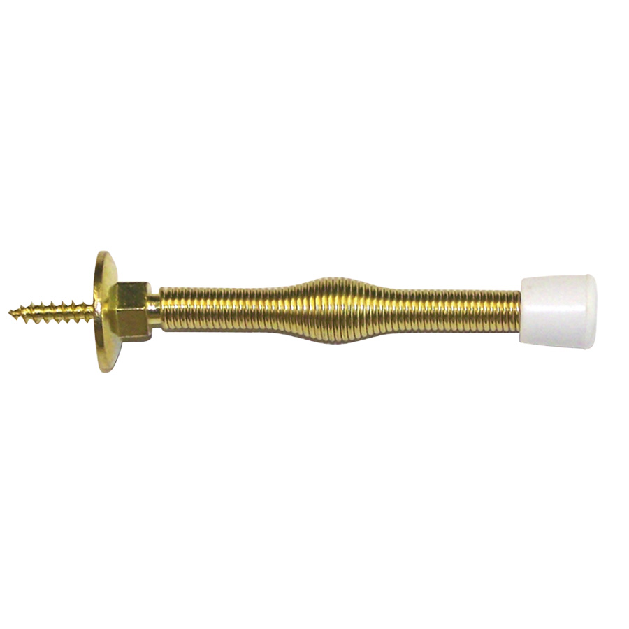 LPS Sourcing Spring Door Stop Polished Brass 3" - 600101 | Lowe's Pro ...