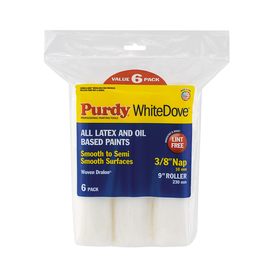 Purdy White Dove Roller Cover 3/8" Nap x 9", Pack of 6 - 821355 | Lowe ...