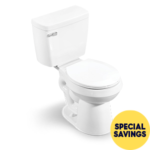 Pro-Flush 2-Piece 1.28gpf All-In-One Round Toilet, ADA Compliant